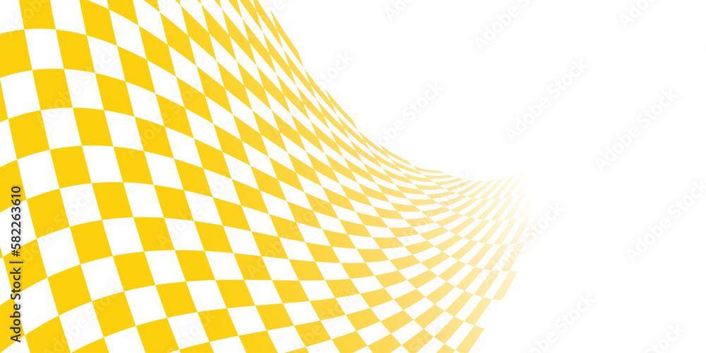 Yellow and white checkered abstract background. Race background with ...
