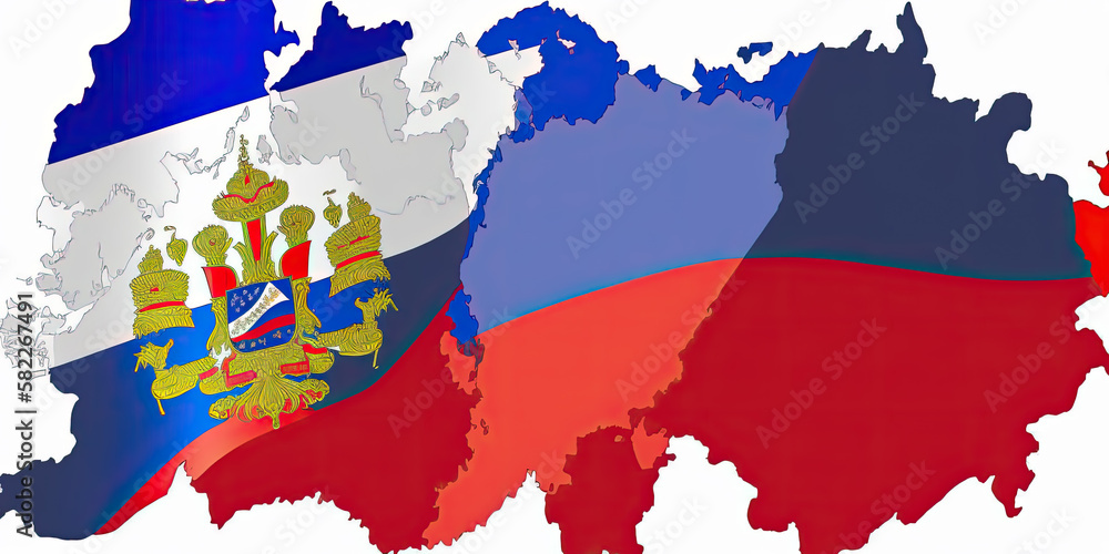 Map of Russia in Russia flag colors: A map of Russia with the colors of ...