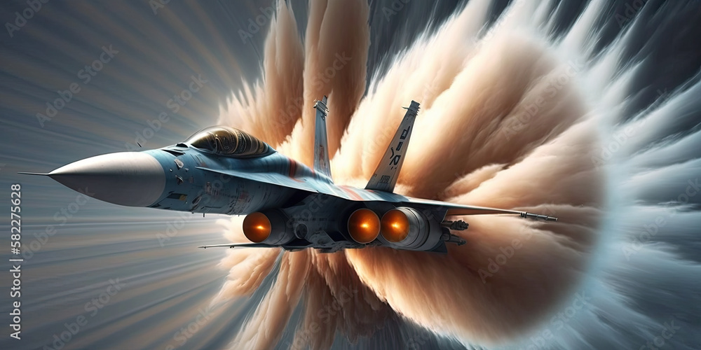 Realistic image of a very loud noise sonic boom - Generative AI Stock ...