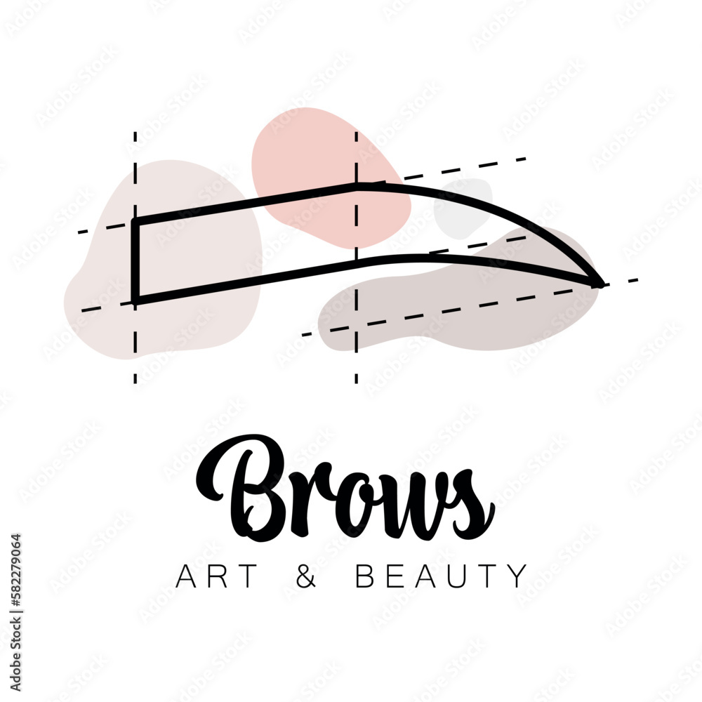 Vetor de Eyebrow scheme. Trimming. brow bar vector logo for beauty ...