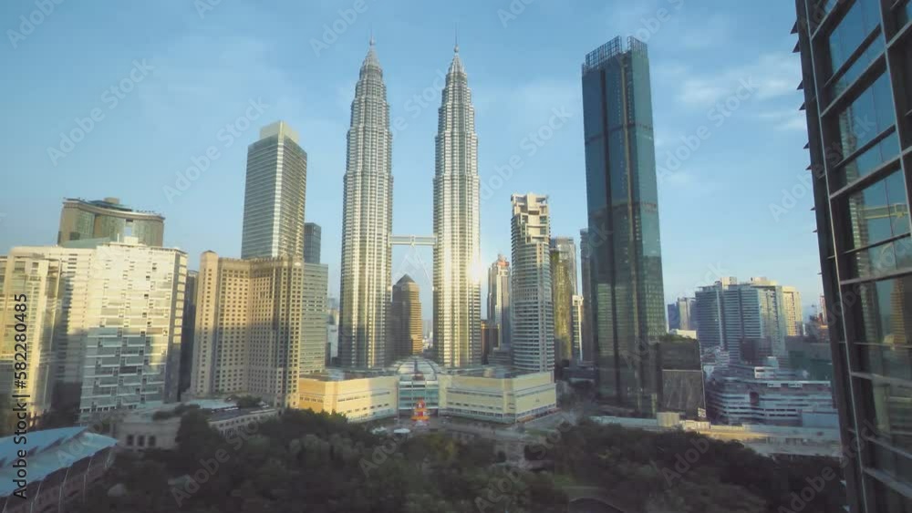 Vídeo do Stock: Kuala Lumpur, Malaysia. View from the neighboring ...