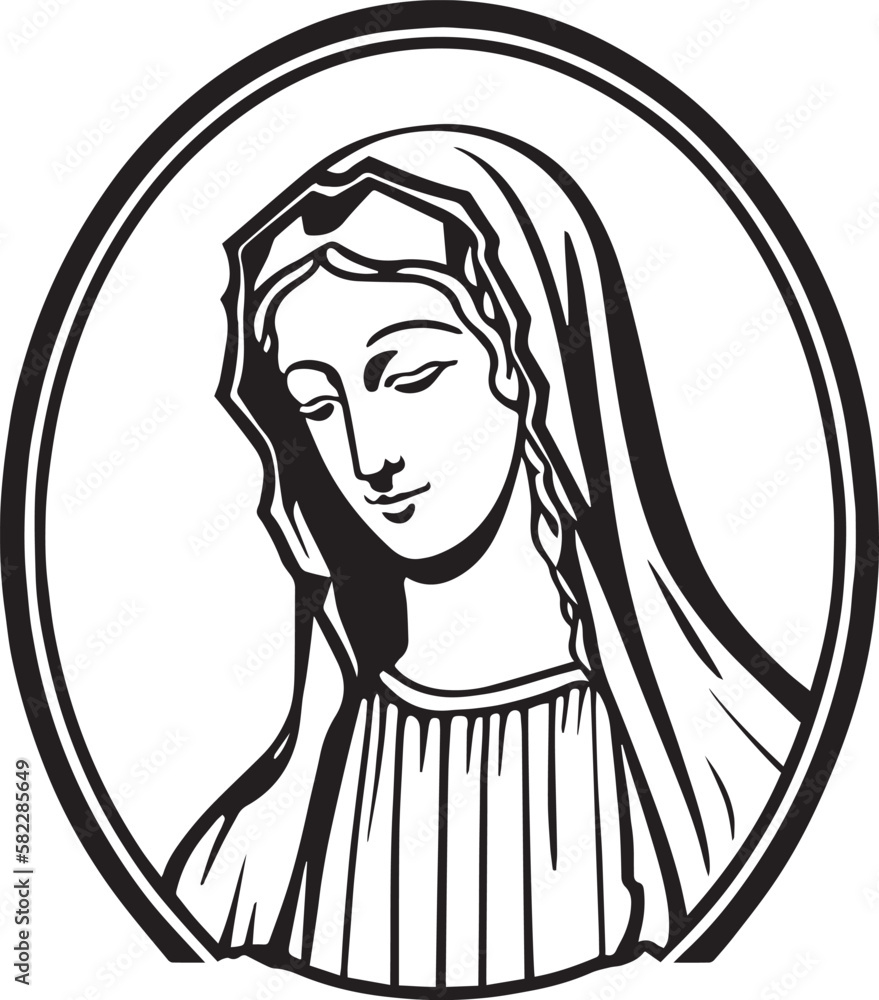 Virgin Mary Vector illustration, SVG Stock Vector | Adobe Stock