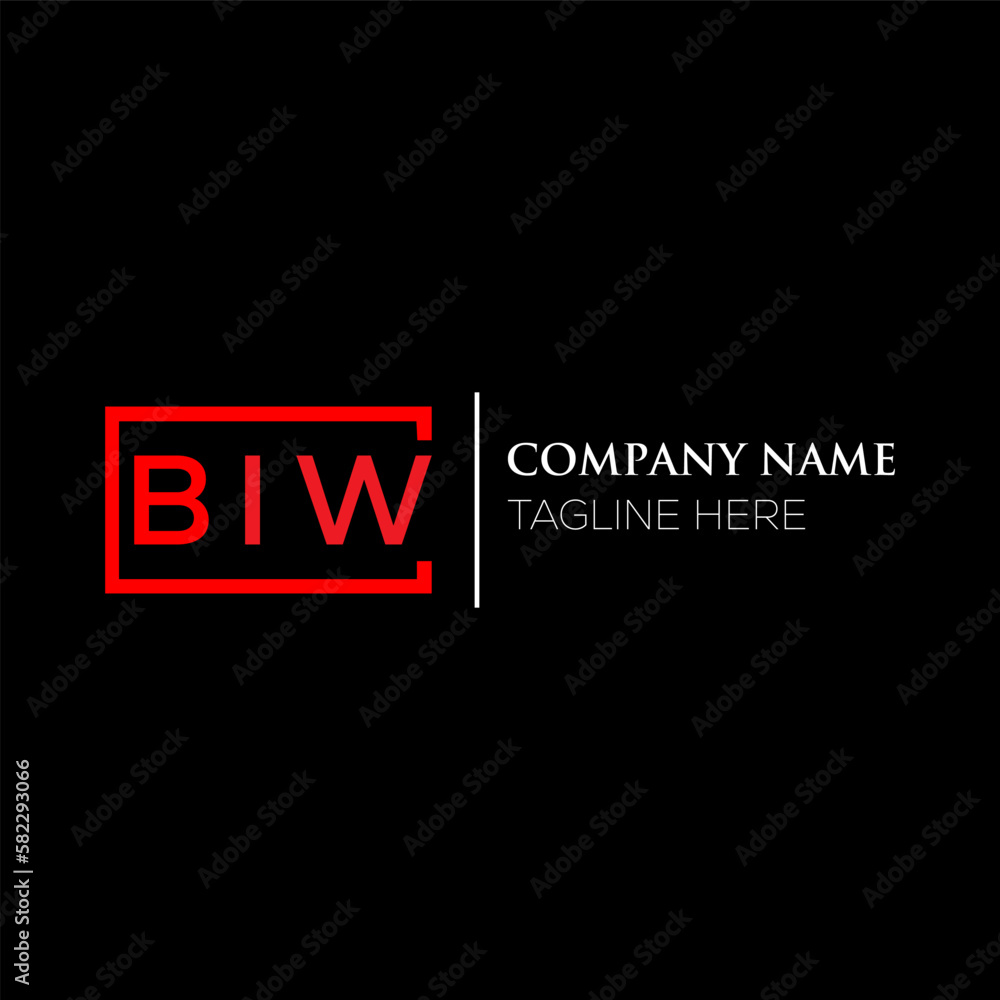 BIW letter logo design on black background. BIW creative initials ...