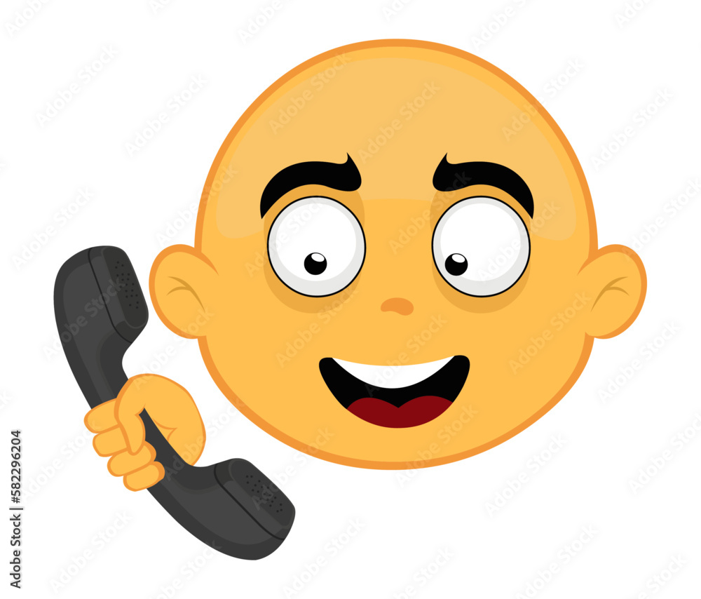 vector illustration emoticon of the face of a yellow cartoon character ...