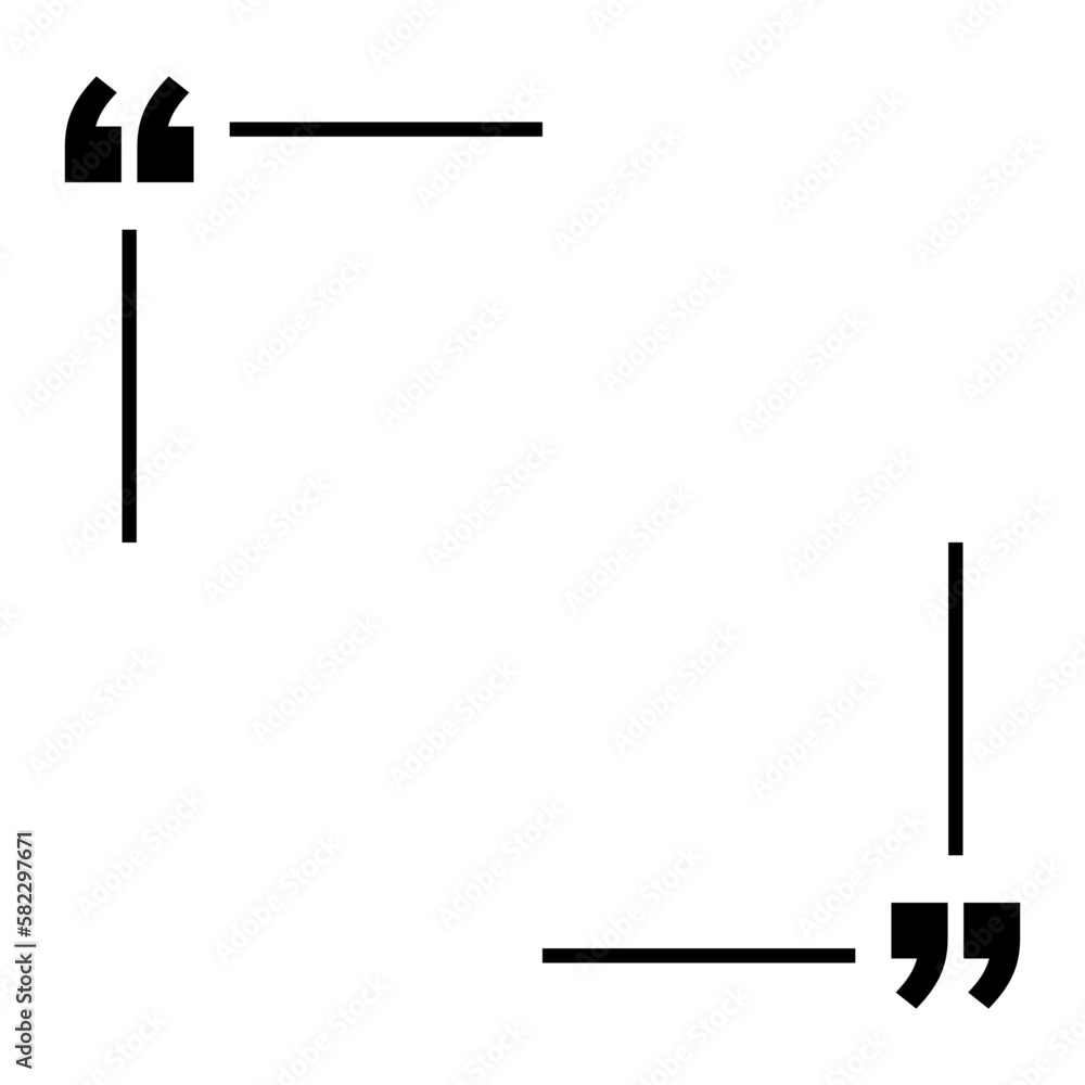 Quote Frame. Border with Quotation Marks. Empty Text Box for Quotes ...