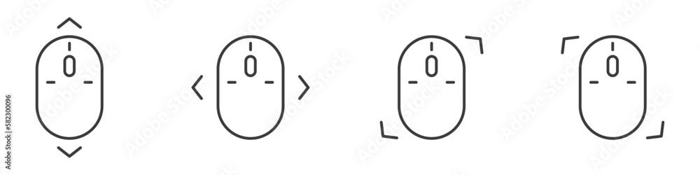 Computer mouse icons vector. Set of mouse zoom vector icons. Cursor ...