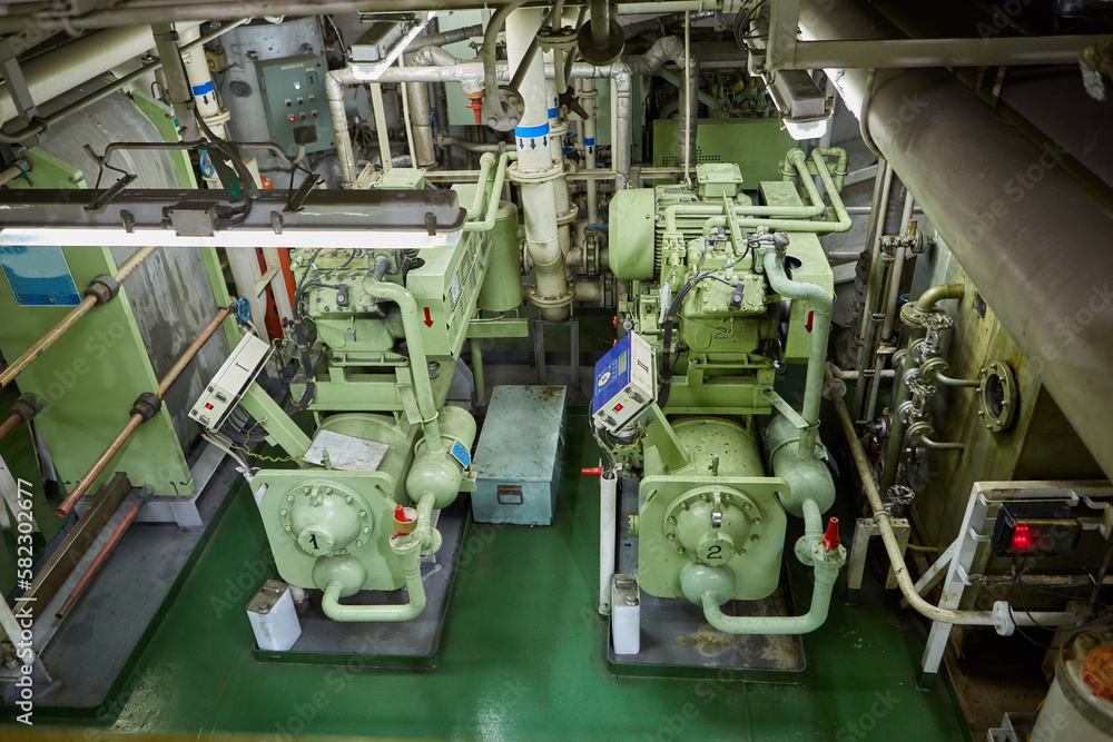 Ship's engine room. Vessel's ( Ship ) Engine Room Space / industrial ... Ship's engine room. Vessel's ( Ship ) Engine Room Space / industrial ...