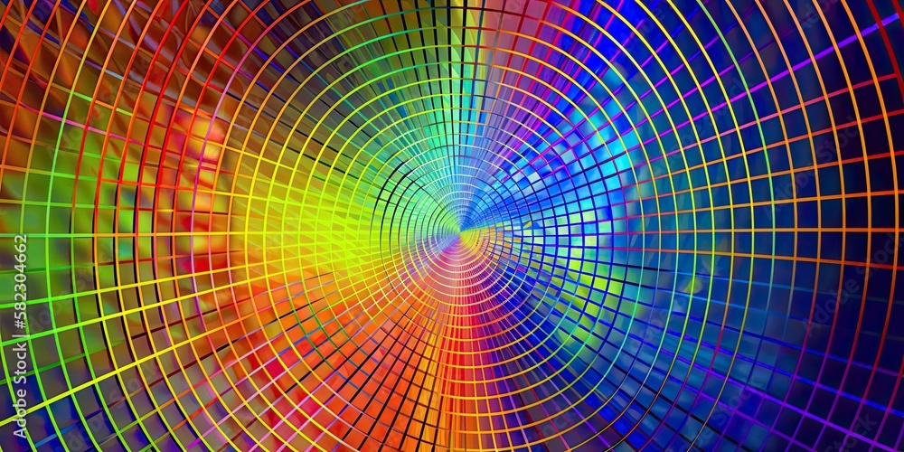 polar grid circle, radius pattern in radiant colours, colorful abstract ...