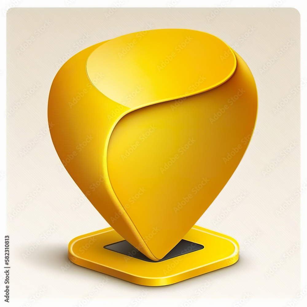 Yellow location symbol pin icon sign or navigation locator map travel ...