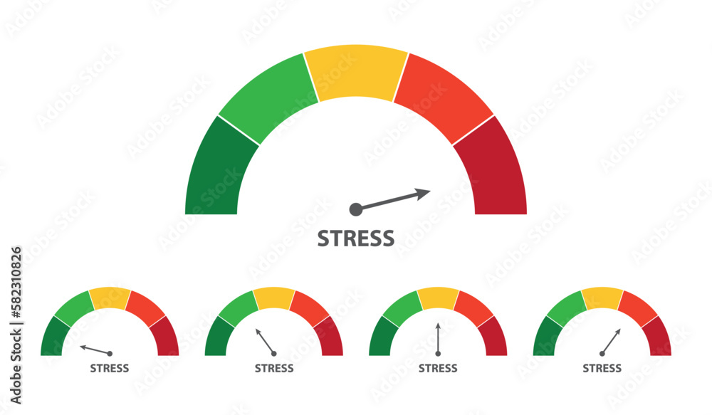 Photo & Art Print Five charts showing stress level, Firat