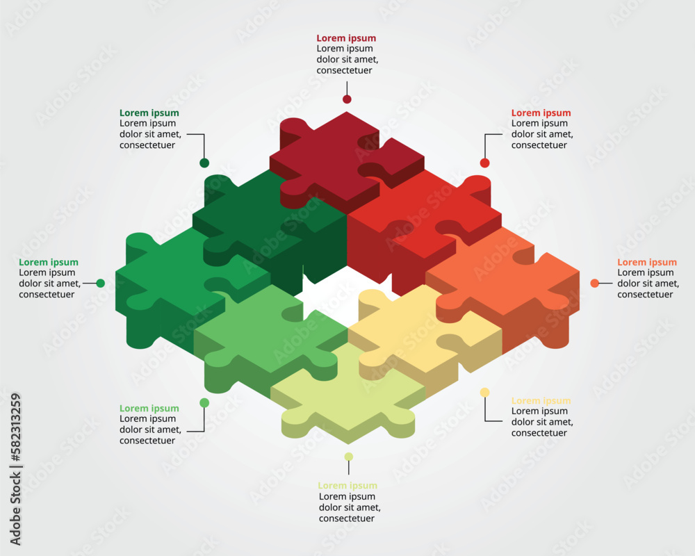 jigsaw graph ladder chart template for infographic for presentation for ...