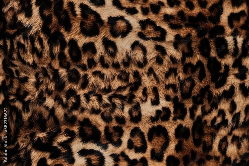 Seamless Leopard Animal Skin and Fur Textures, Closeup Beautiful ...