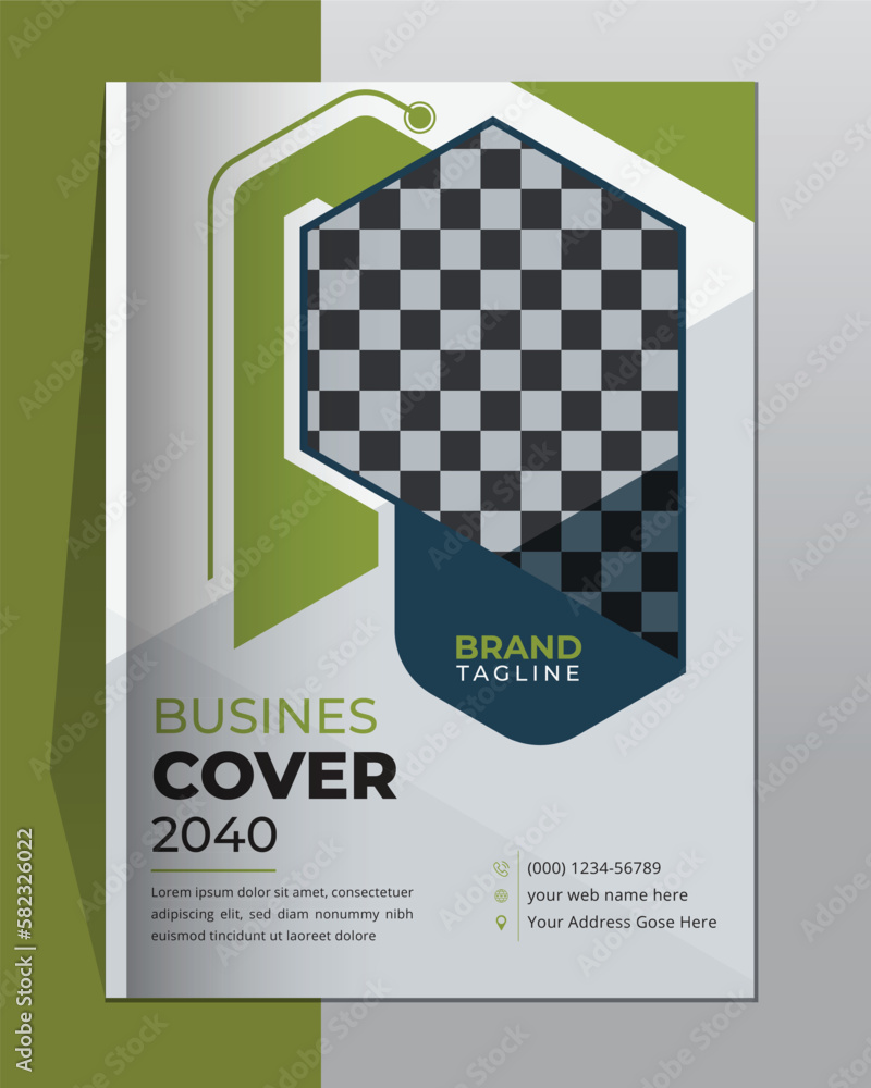 Corporate business brochure book cover template design with Leaflet ...