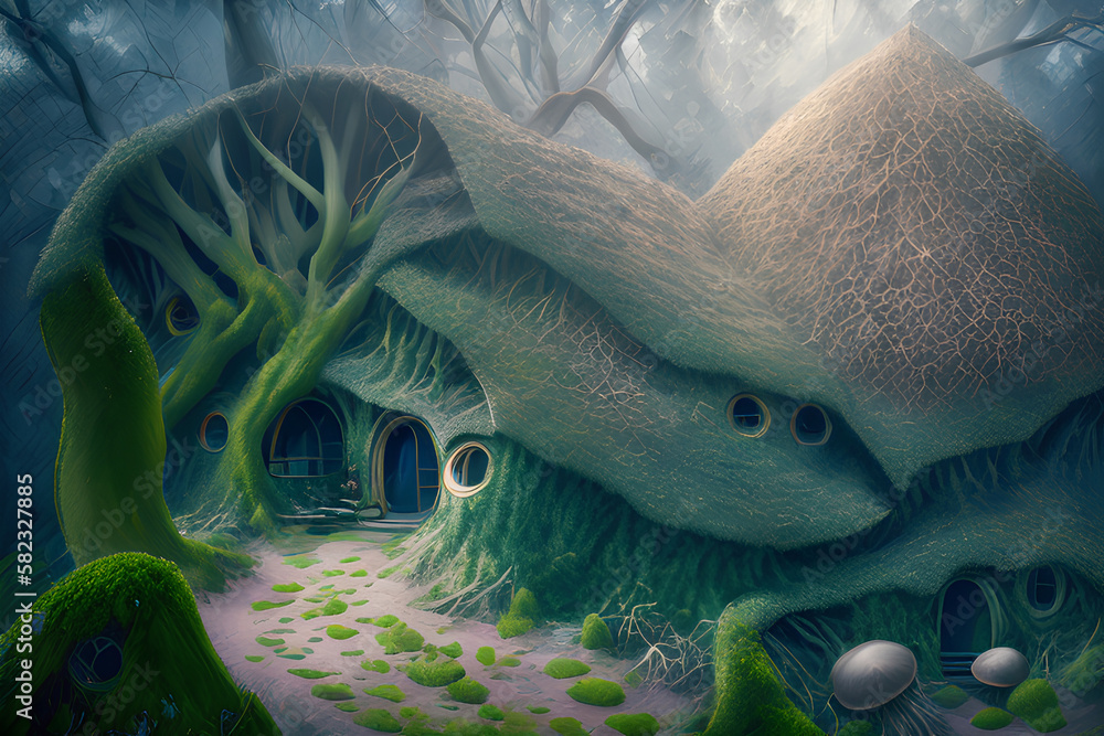 nature, landscape, hut, house in nature, wallpaper, background, fantasy ...