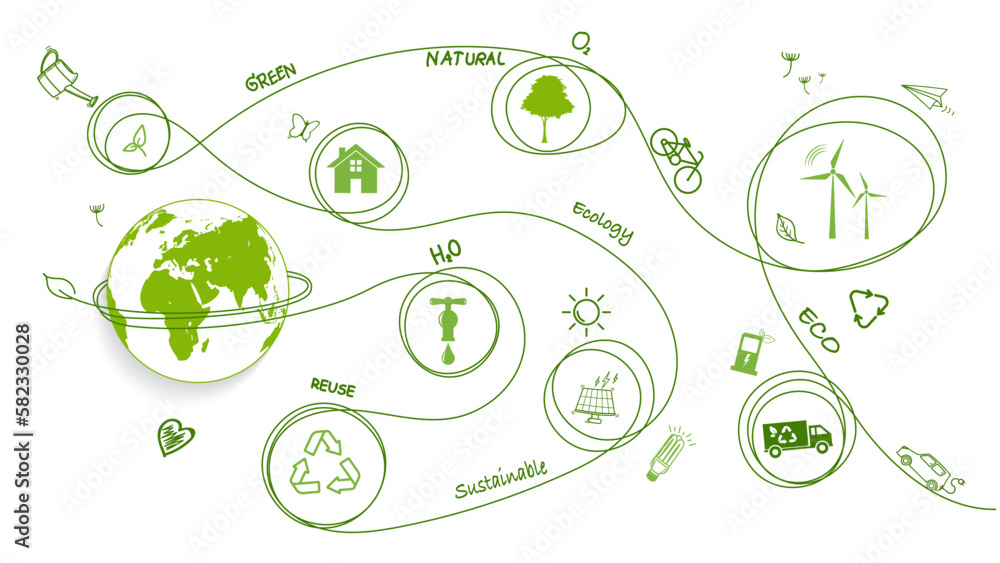 Green Business template banner and background for Earth day, Eco ...