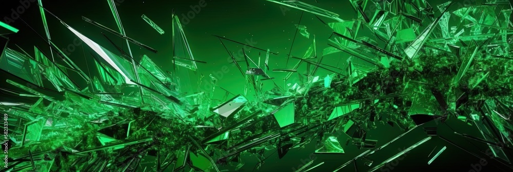 shattered green glass - exploding splintered glass texture Stock ...