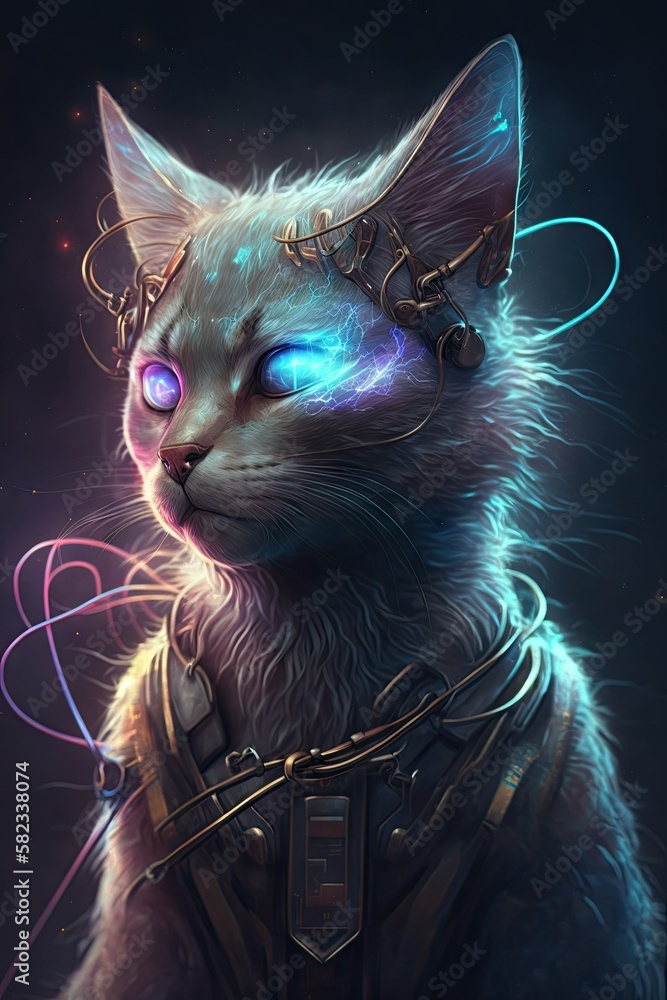 Step into the Future with a Beautiful Ethereal Singapura cat Feline: A ...