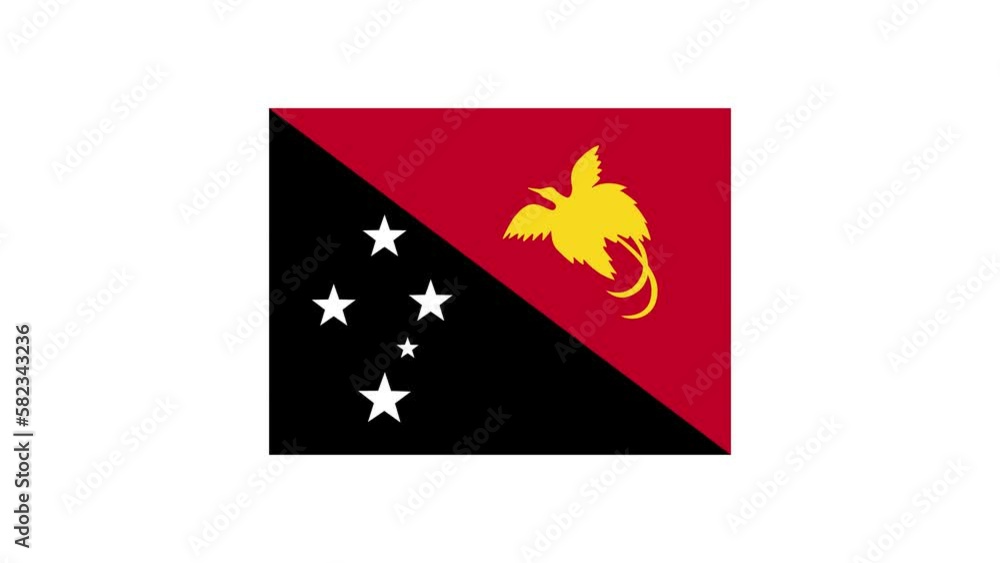 Papua New Guinea flag animation green screen chroma key background 4K ...