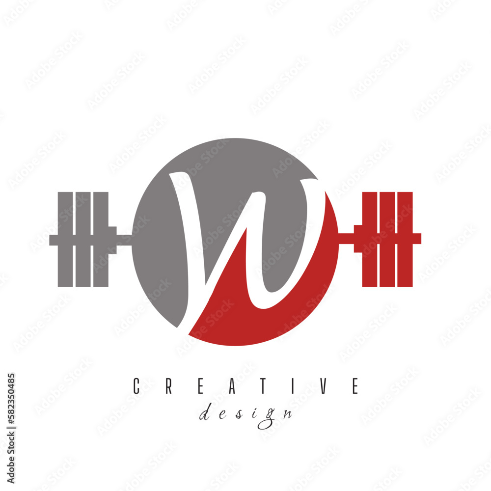 W letter logo with Modern and creative gym logo. Gym letter logo with ...