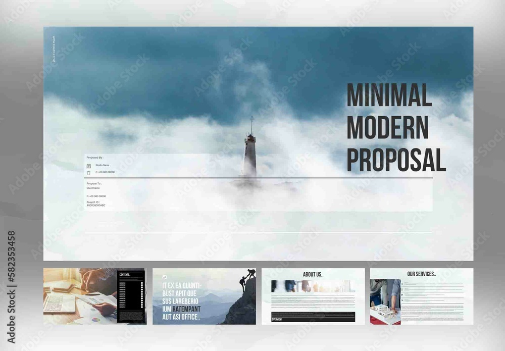 Minimal Modern Proposal Presentation Layouts Stock Template | Adobe Stock