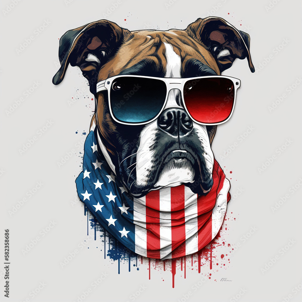 Boxer in the Red, White, and Blue: A Portrait of Patriotism, Wearing ...