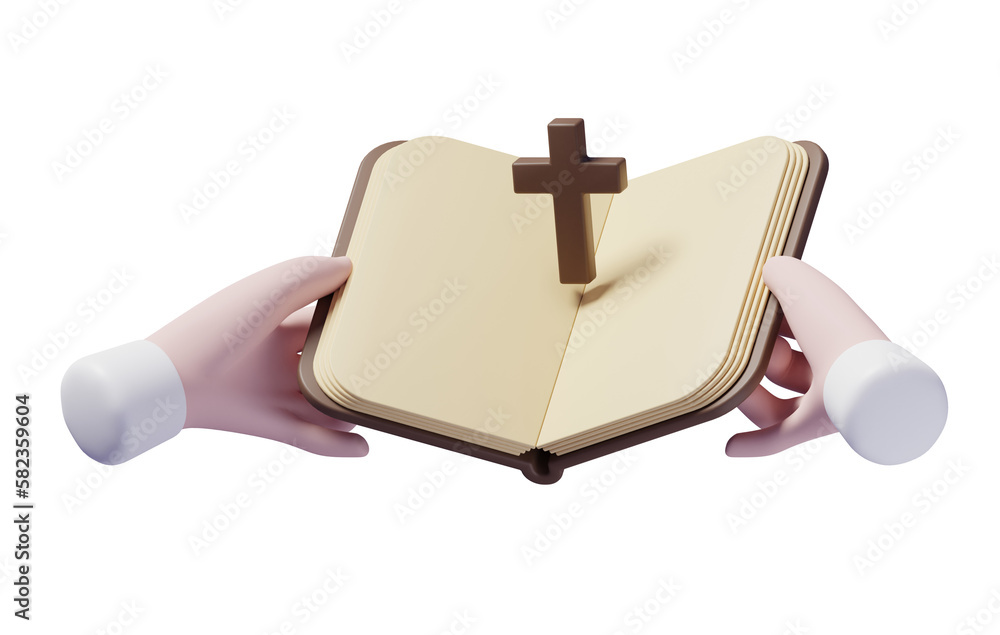 Holy bible and cross 3d transparent background. Stock Illustration ...