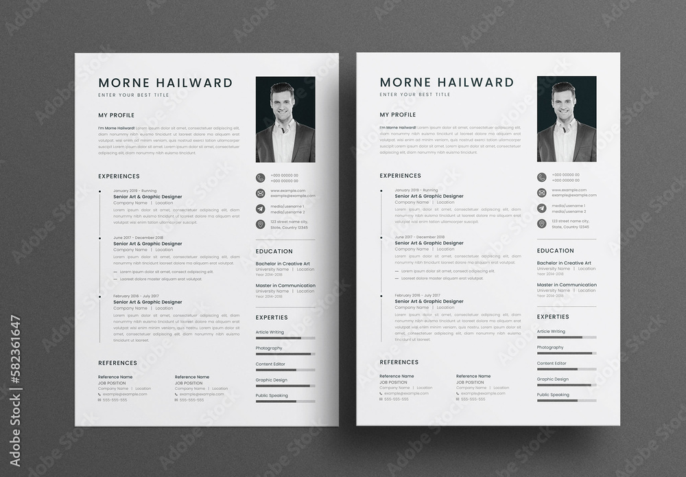 Minimal Resume Template With Modern Design Layout Stock Template ...