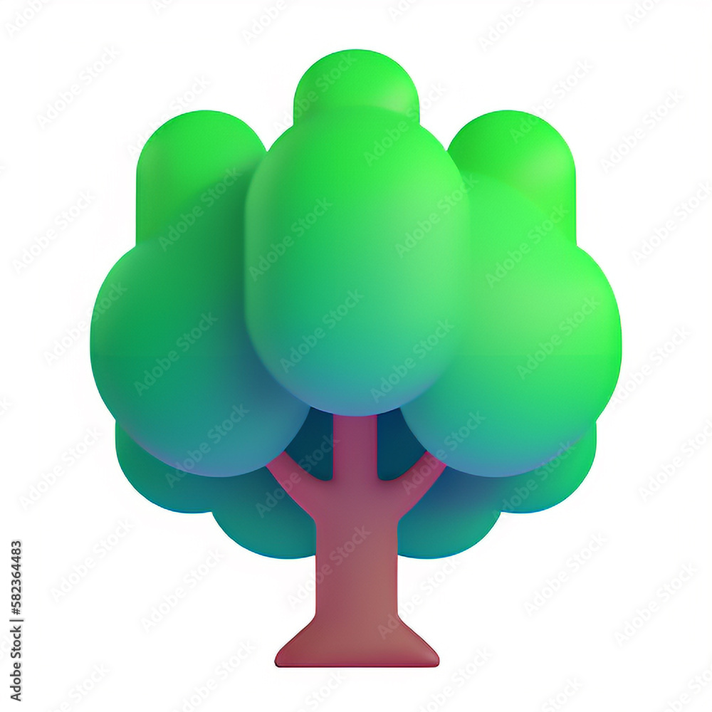 Tree 3D Emoji Icon Set. Contains such Icons as Wood, Plant, Pine ...