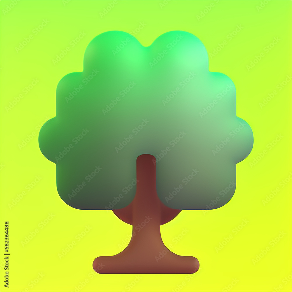 Tree 3D Emoji Icon Set. Contains such Icons as Wood, Plant, Pine ...