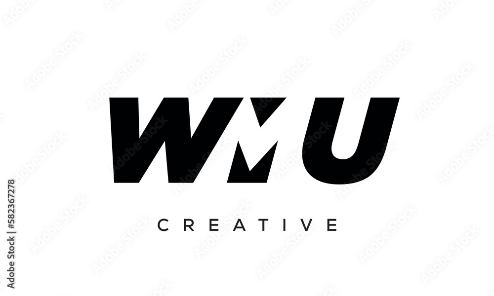 WMU letters negative space logo design. creative typography monogram ...