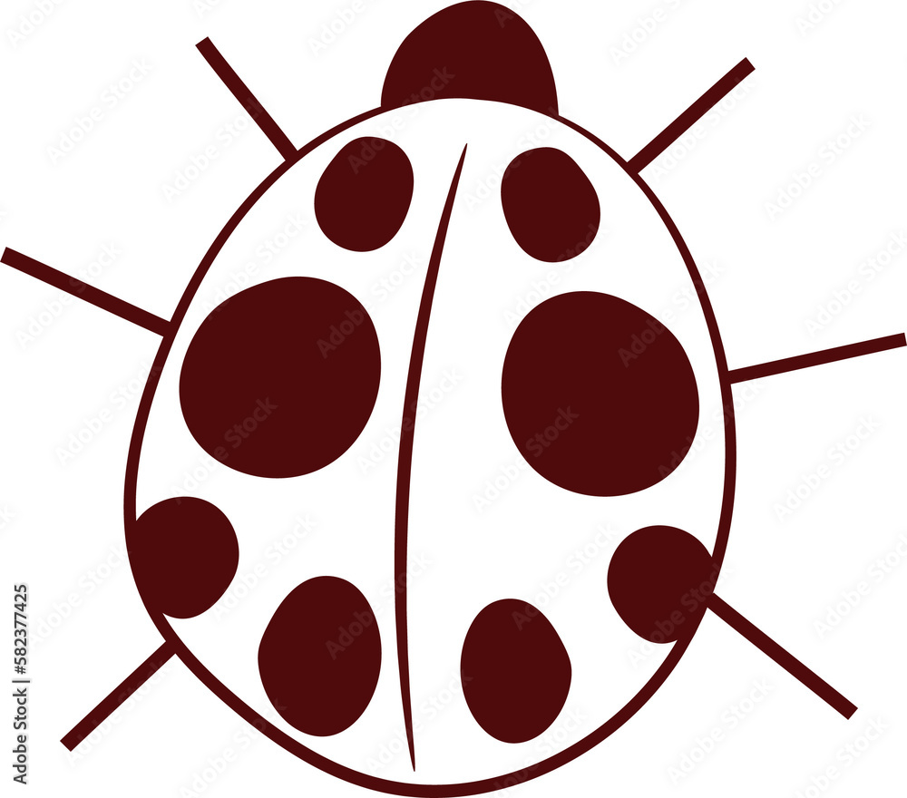 Cute ladybug doodle style cartoon PNG Stock Illustration | Adobe Stock