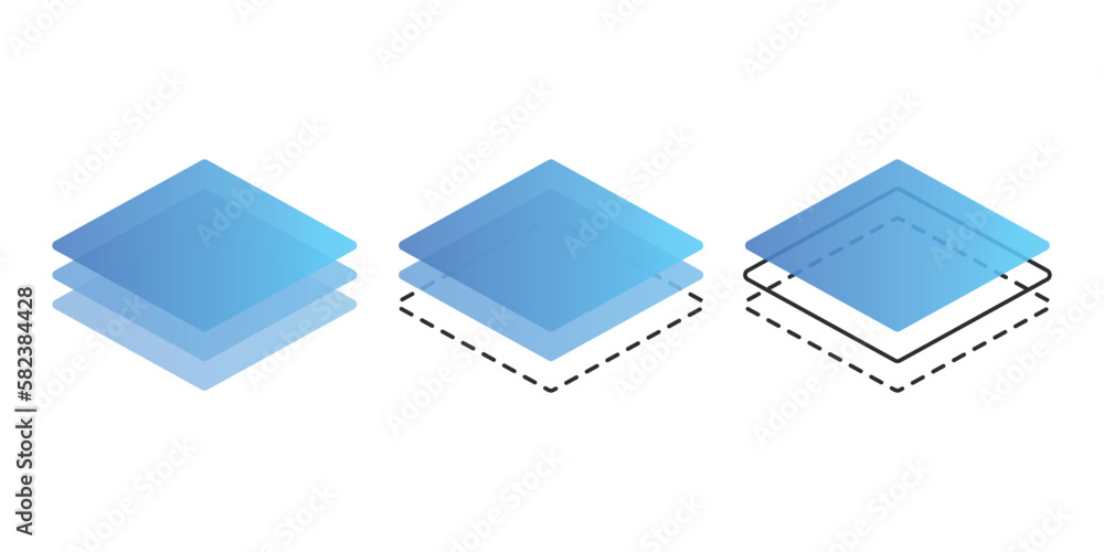 Layers stack icon in flat style. Fabric floor layer vector illustration ...