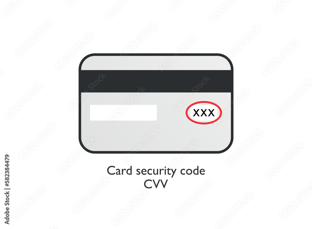 Credit card icon in flat style. CVV verification code vector ...