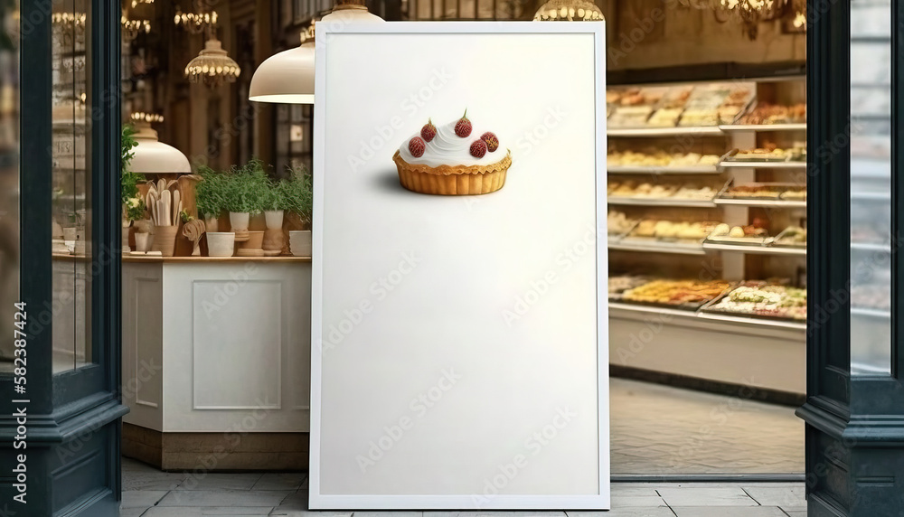 generic supermarket bakery or grocery and sweets shop with blank empty ...