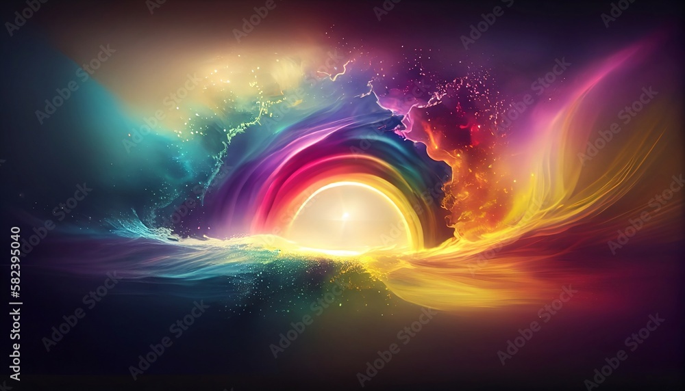 Generative AI, Illustration, Rainbow Haze: Create a dreamy and ethereal ...