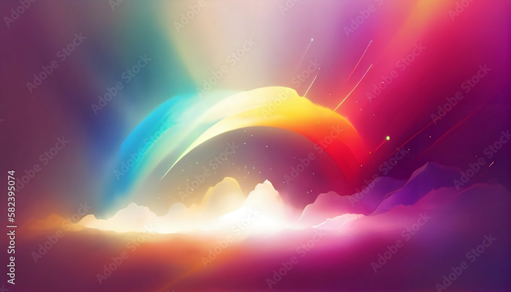 Generative AI, Illustration, Rainbow Haze: Create a dreamy and ethereal ...