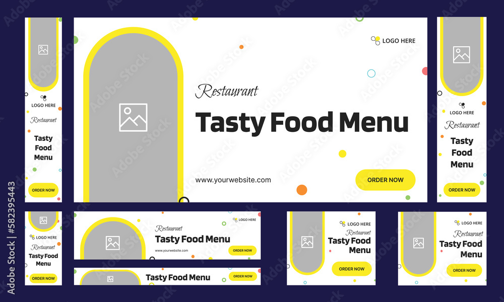 Food menu web set web banner template design for social media posts ...