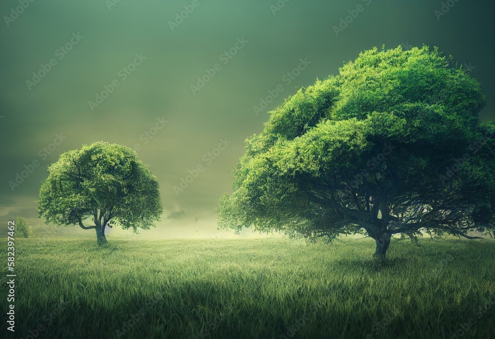 tree in two with very different environments Earth Day or World ...