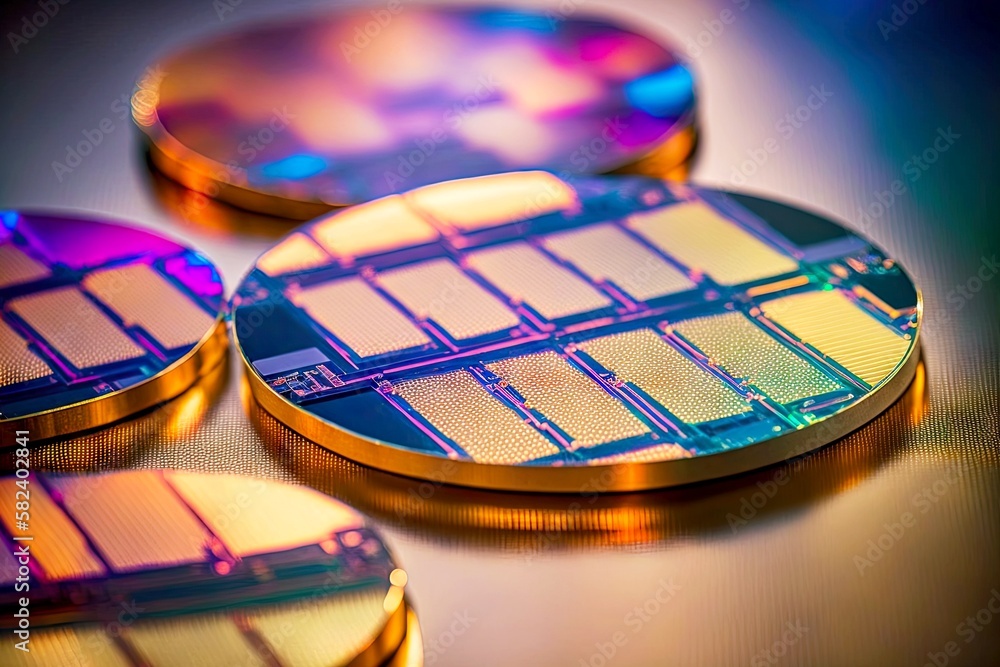 ภาพประกอบสต็อก technological breakthrough innovation among wafer ...