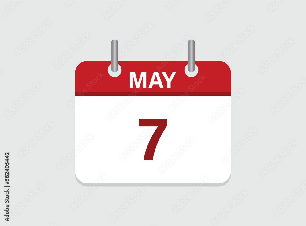 7th May calendar icon. Calendar template for the days of May. Stock ...