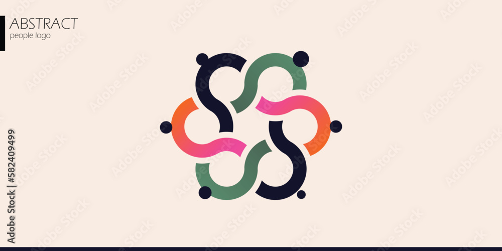 connecting people icon, business network logo, social networking and ...