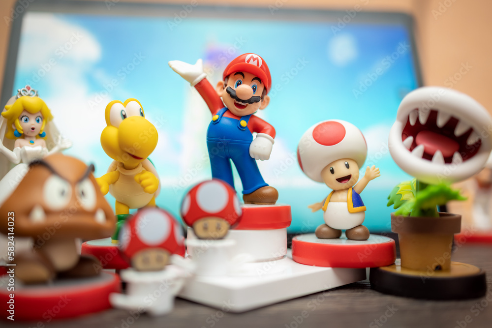 MOSCOW, RUSSIA - September 08, 2022: Super Mario Bros figure character ...