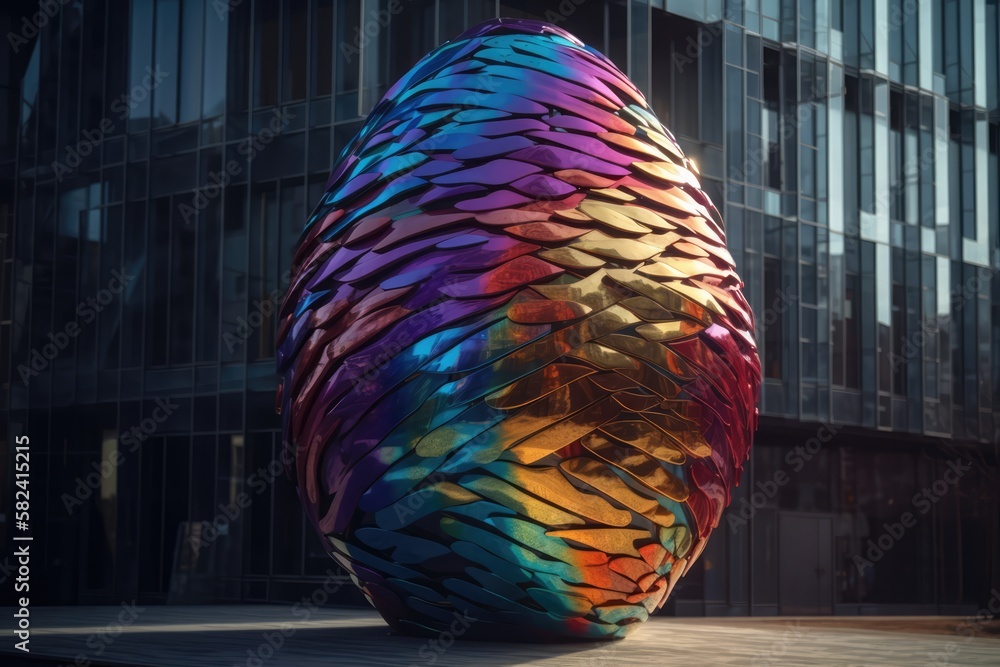 Realistic photos of buildings that look like Easter eggs. Generative AI ...
