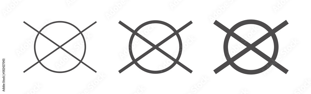 Clothes care icon, DO NOT DRY-CLEAN. International marking of fabric on ...