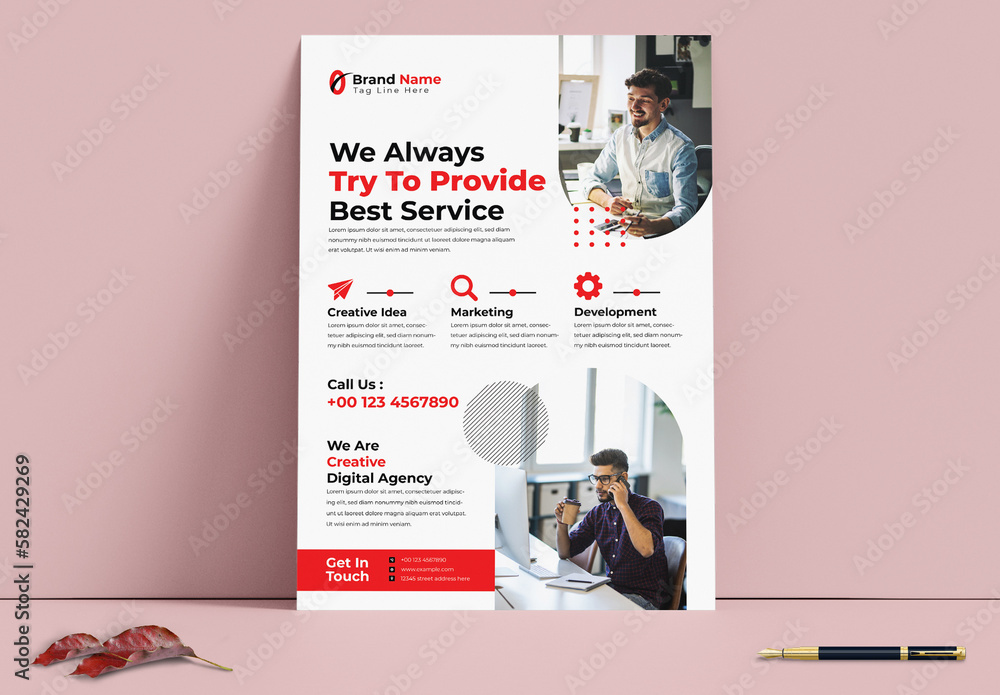 Best Service Flyer Design Template Stock Template | Adobe Stock