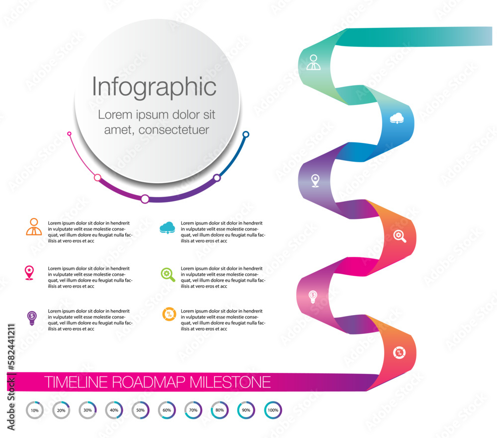 Infographic template for a 6-step strategy plan. 6 key business ...