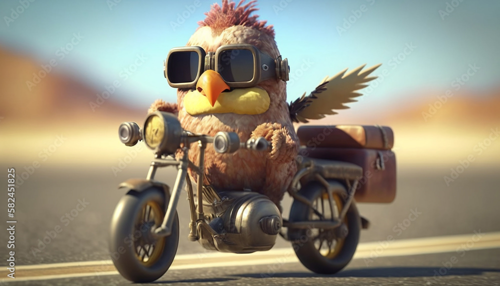 Chicken On A Motorcycle