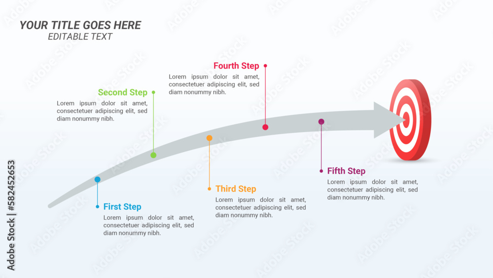 Five Steps to Achieving Goals Infographic Presentation Template with on ...