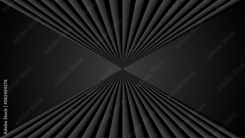 Abstract black background with 3d lines pattern, architecture minimal ...