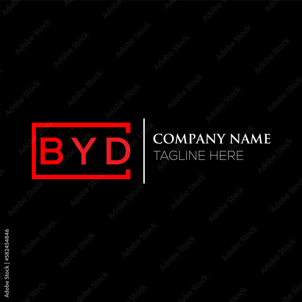 BYD letter logo design on black background. BYD creative initials ...
